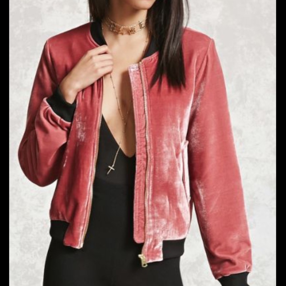 Pink Velvet Bomber Jacket - Gem